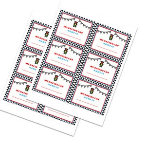 Race Car Name Name Sign and Card, Printable, Car Names Poster, What's ...