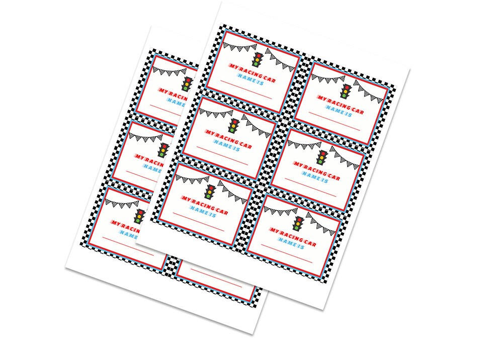 Race Car Name Name Sign and Card, Printable, Car Names Poster, What's ...