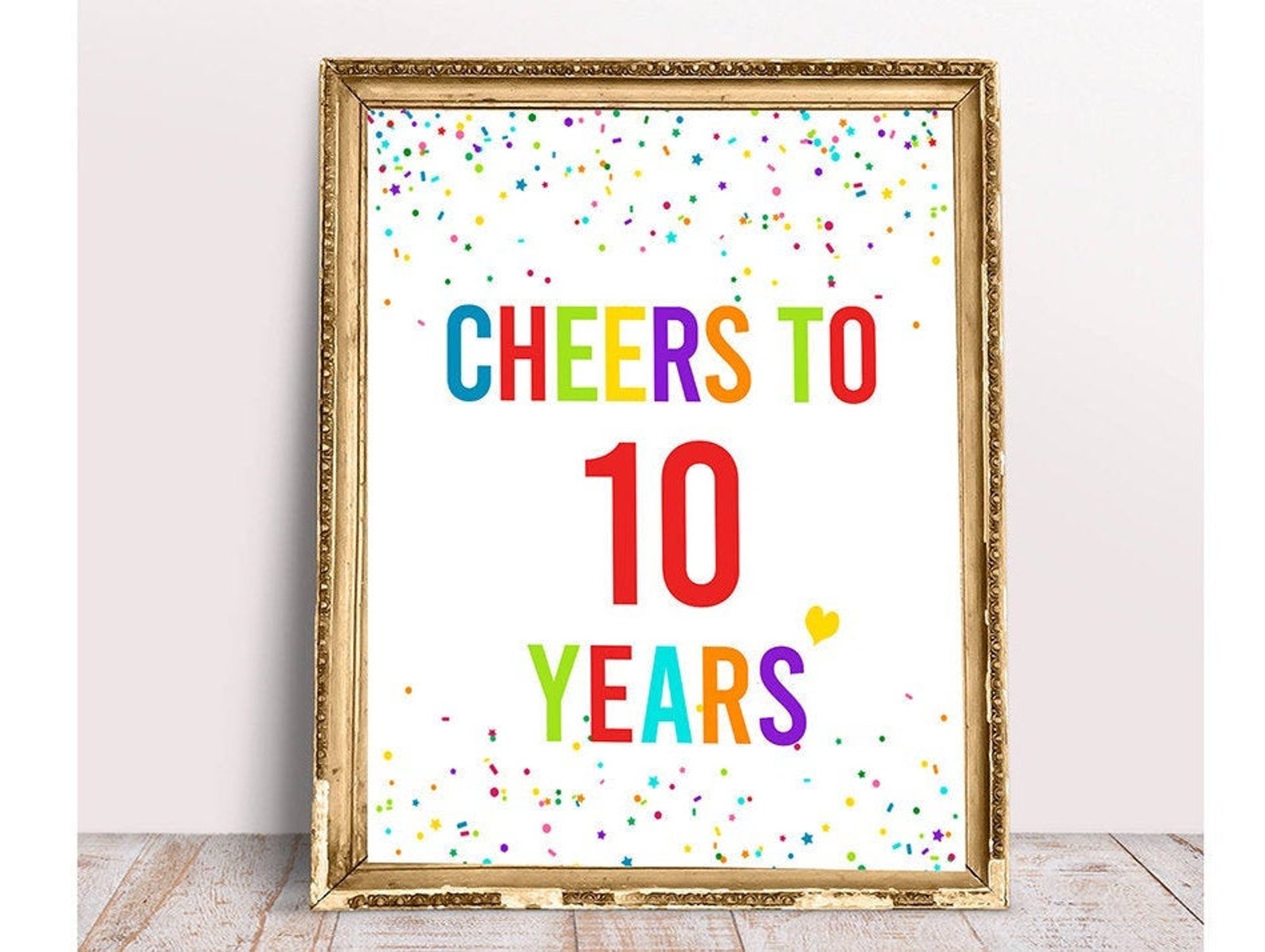 10th Birthday Sign PRINTABLE 10th Bday Sign Colorful Cheers - Etsy