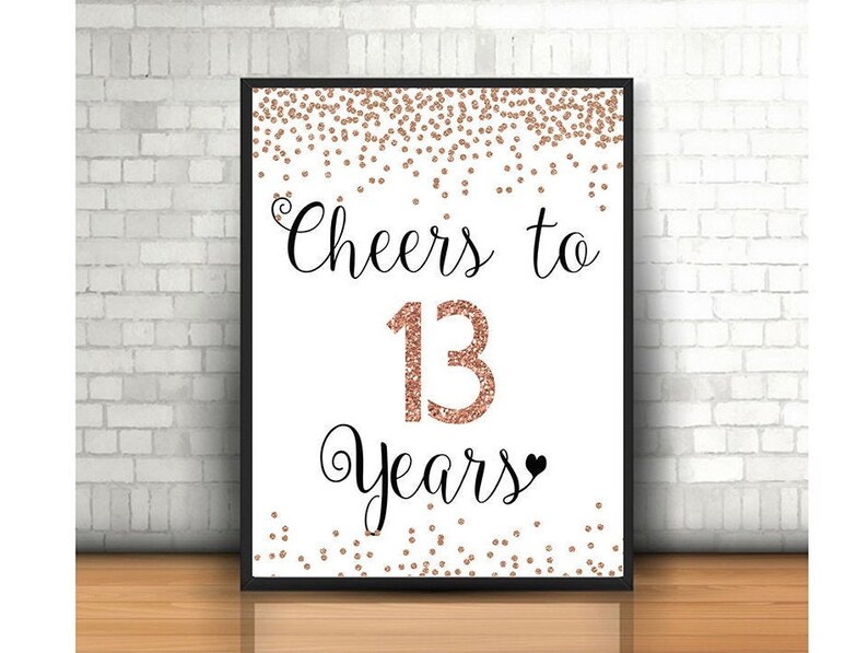 13th Birthday Signs Bundle Cheers to 13 Years Hello 13 | Etsy