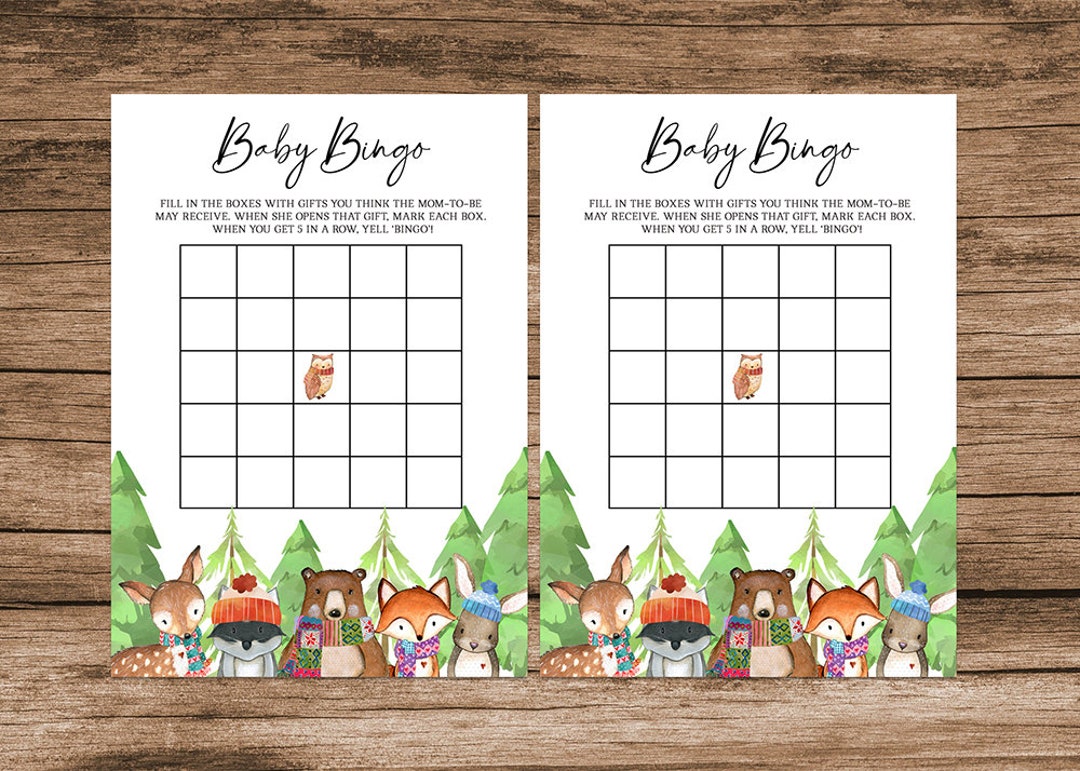 Baby Shower Games, Winter Baby Bingo, Winter Wonderland Baby Bingo ...