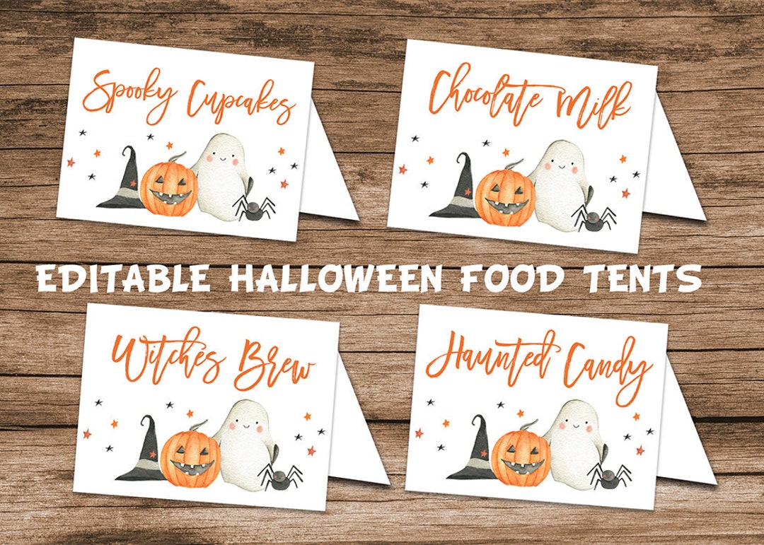 Editable Halloween Food Tent, Printable, Halloween Tent Template ...