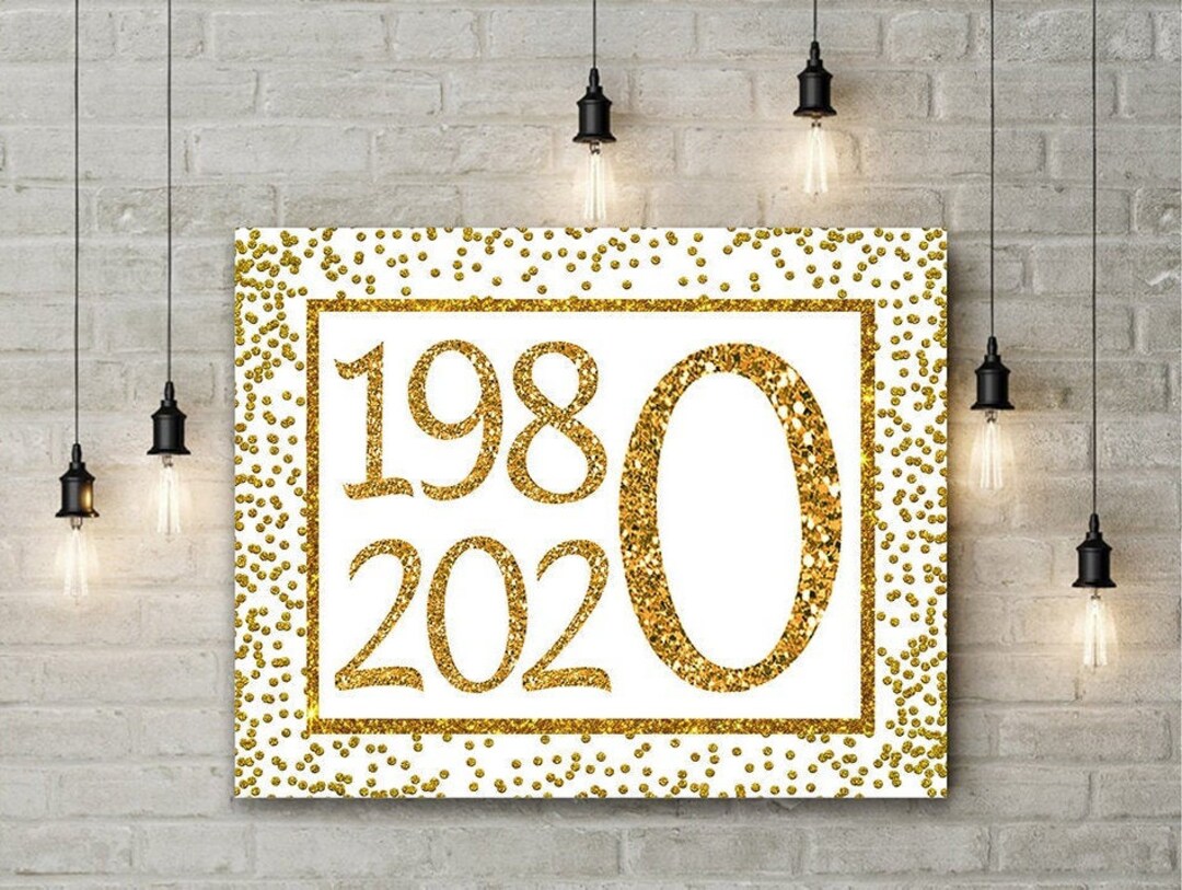 Gold 40th Birthday, Cheers to 40 Years, 40th Birthday Sign, 40th ...