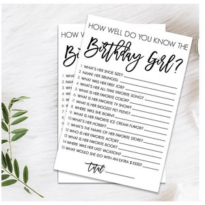 How Well Do You Know the Birthday Girl, Who Knows the Birthday Girl ...
