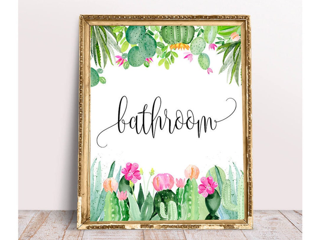 Fiesta Party Bathroom Sign, Printable Fiesta Sign, Birthday Fiesta Sign ...