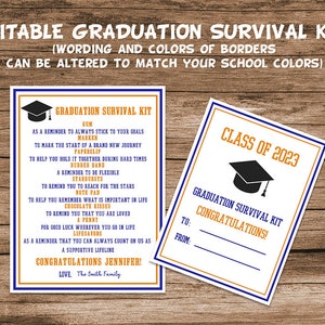 Editable Graduation Survival Kit Gift Tags, Graduation Party Favors ...