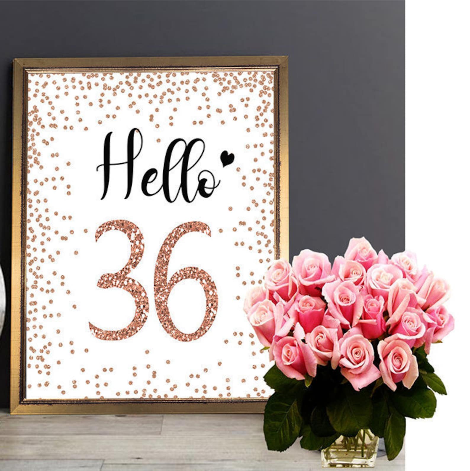 Hello 36 Sign, Cheers to 36 Years, 36th Birthday Sign, 36th Anniversary ...