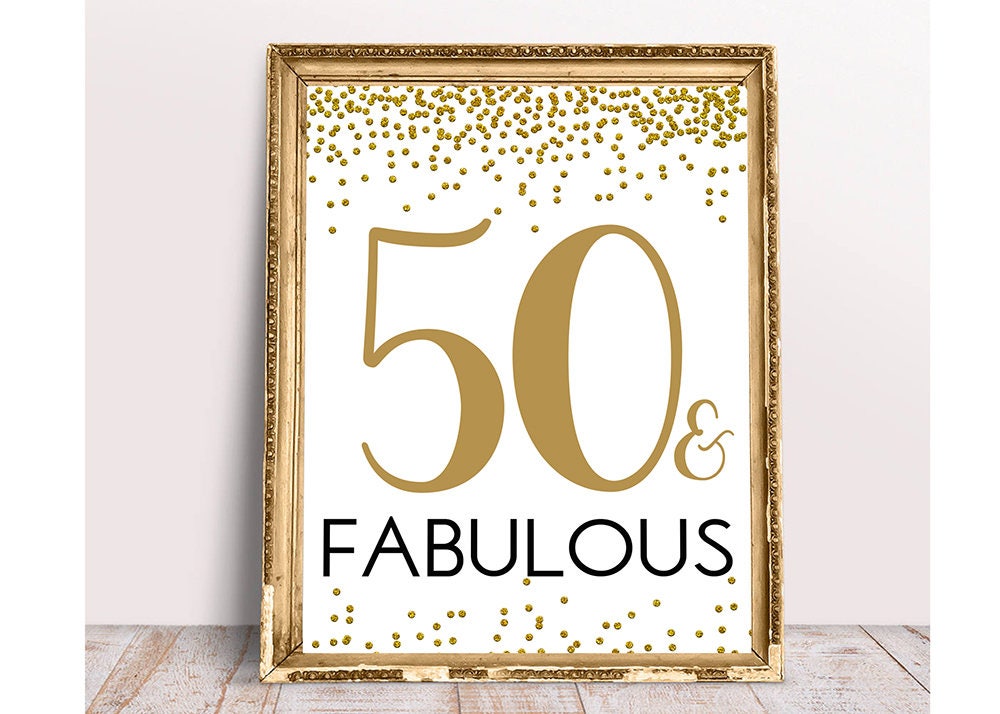 50 and Fabulous, Cheers to 50 Years, 50th Birthday Sign, 50th ...