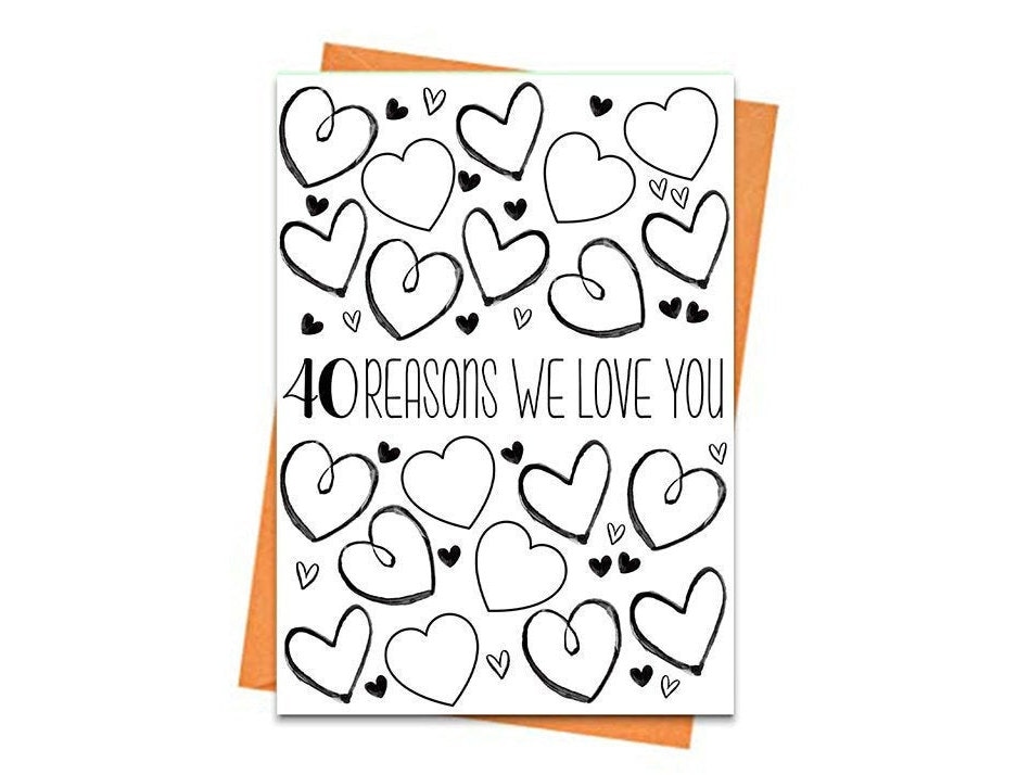 40th Birthday Card, Printable Birthday Card, 40th Birthday Printables ...