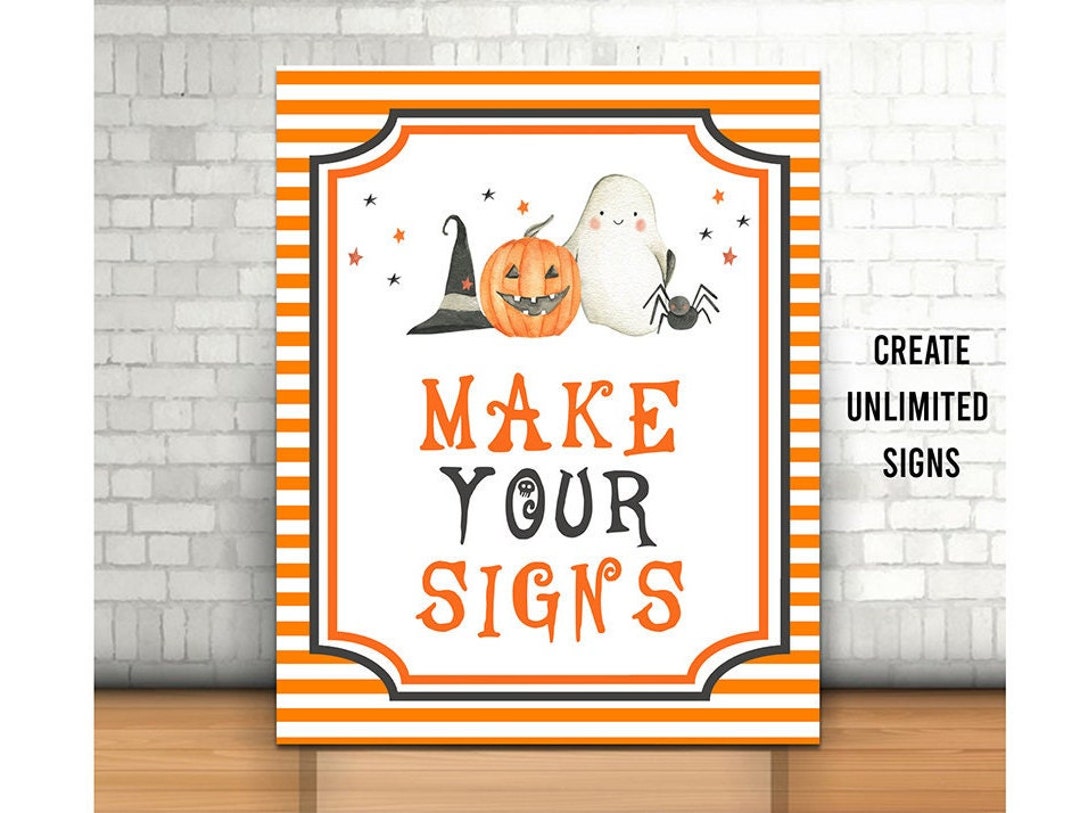 Editable Halloween Baby Shower Sign, Printable Halloween Baby Shower ...
