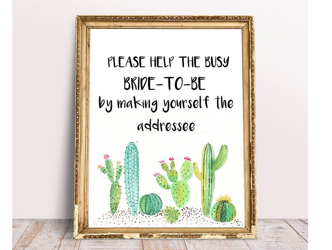 Address an Envelope Sign, Cactus Address an Envelope, Please Write Your ...