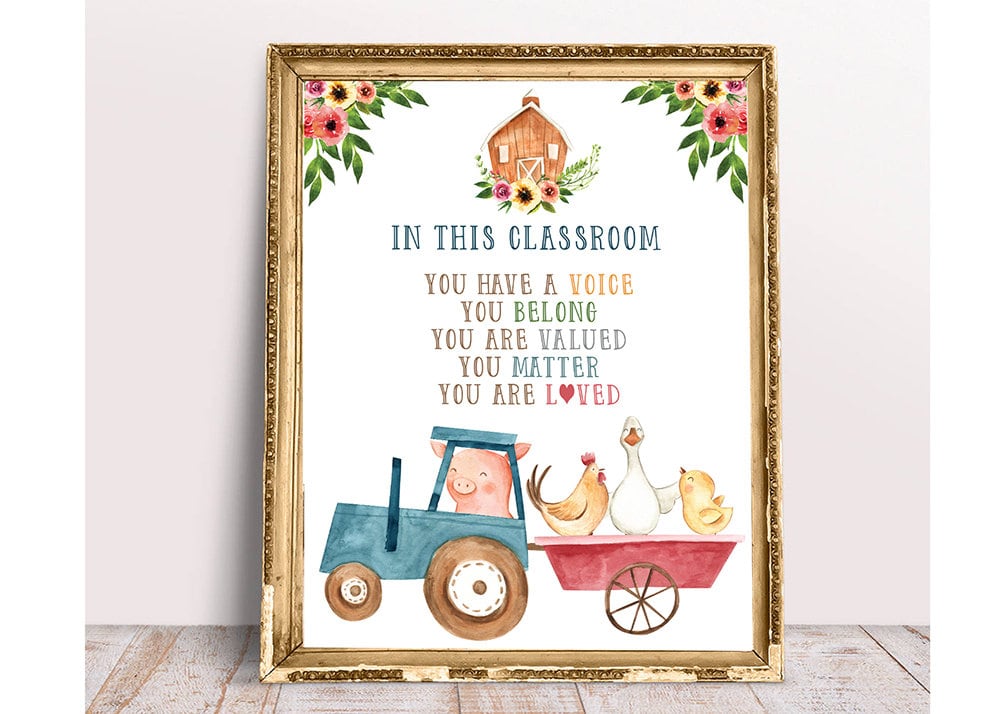 Farm in This Classroom Sign You Matter Sign All Are Welcome - Etsy