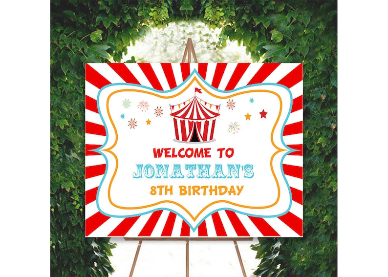Editable Carnival Party Welcome Sign Printable Circus Welcome - Etsy