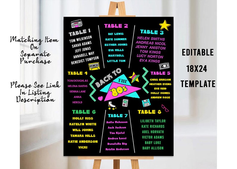 Printable Birthday Sign Retro Party Sign Vintage Party Sign - Etsy