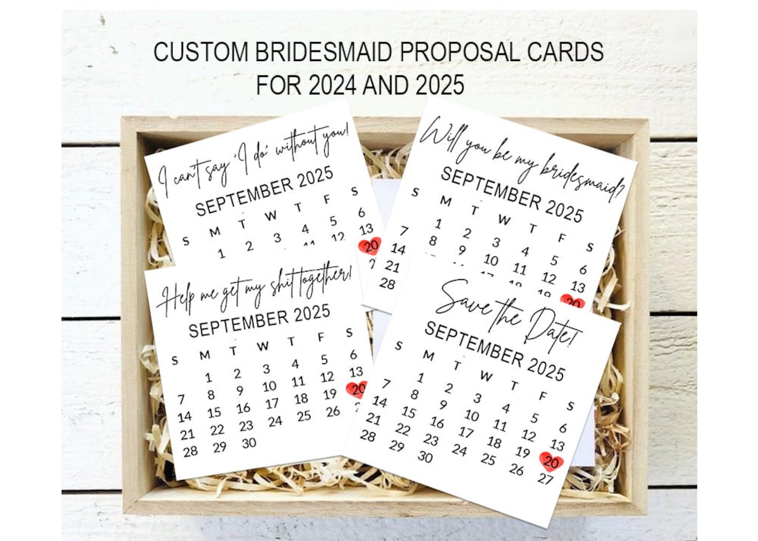 Custom Bridesmaid Calendar Proposal, Printable, Bridesmaid Save the ...