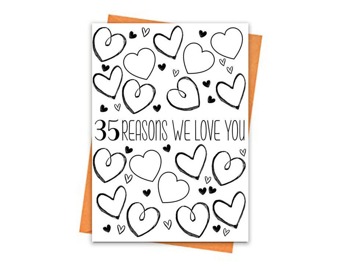 35th Birthday Card, Printable Birthday Card, 35th Birthday Printables ...