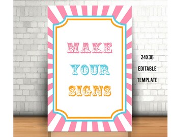 Pink and Blue Ring Toss Game Sign DIY Instant Download - Etsy