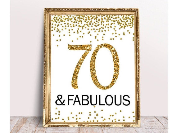 Rose Gold 70 and Fabulous Sign Cheers to 70 Years 70th | Etsy
