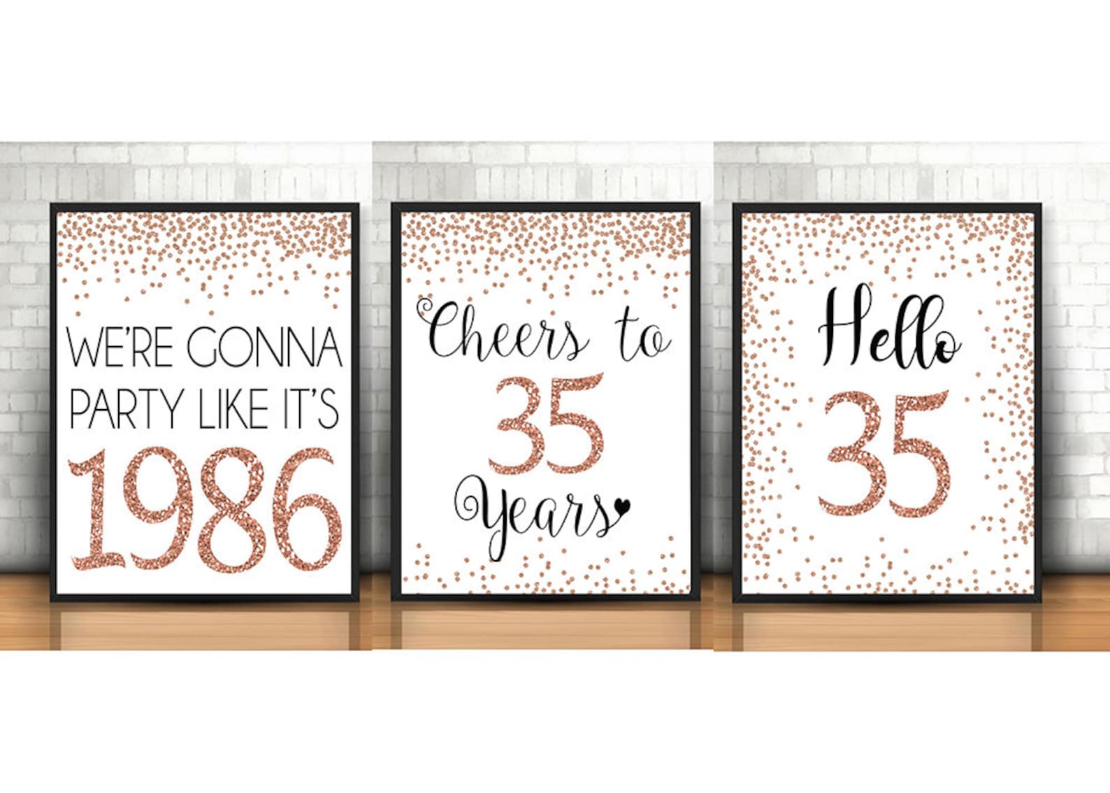 35th Birthday Signs Bundle Cheers to 35 Years Hello 35 - Etsy