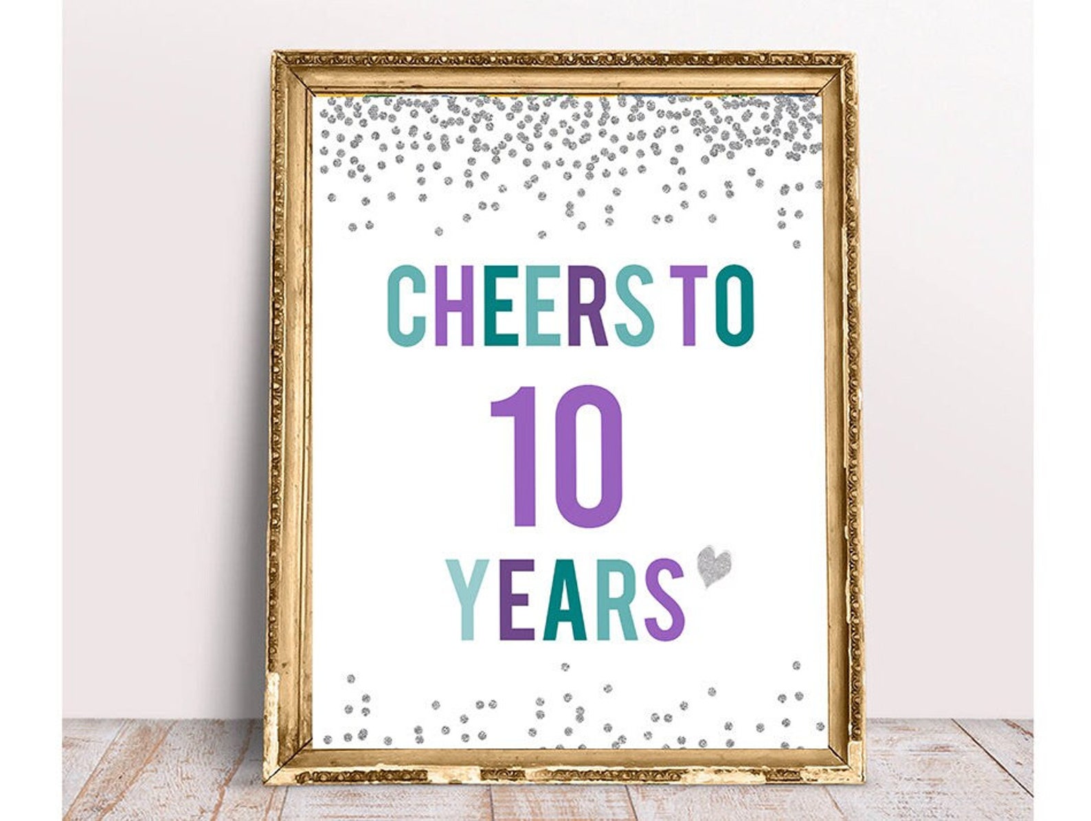10th Birthday Sign, Cheers to 10 Years, Printable 10th, 10th Birthday ...