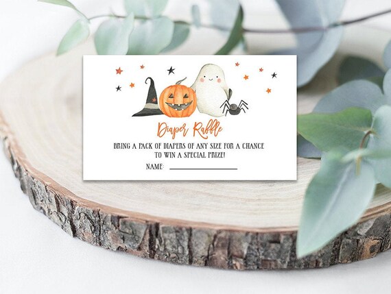 Halloween Diaper Raffle Card Halloween Baby Shower Fall - Etsy