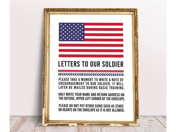 Military Party Sign Printable Letters to Our Soldier - Etsy