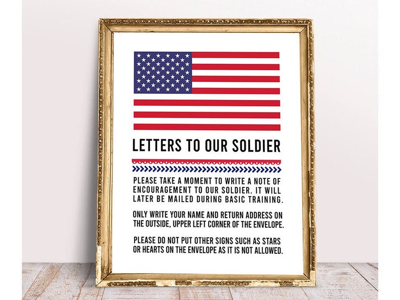 Military Party Sign Printable Letters to Our Soldier - Etsy