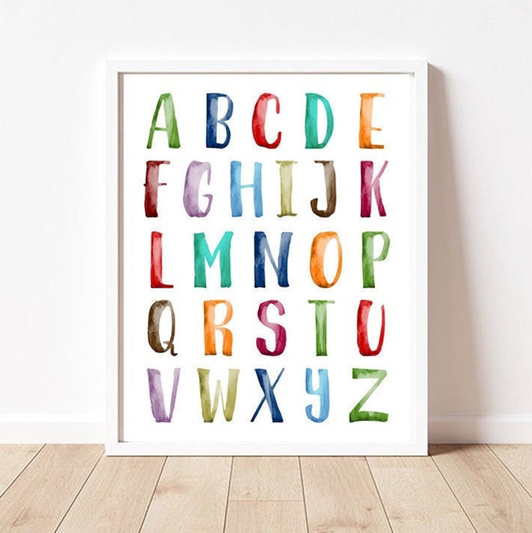 Colorful Alphabet Print, 8x10, 11x14, 16x20, ABC Print, Alphabet Poster ...