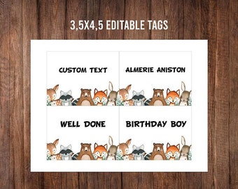 Woodland Desk Plates/name Tags [editable] - Etsy UK