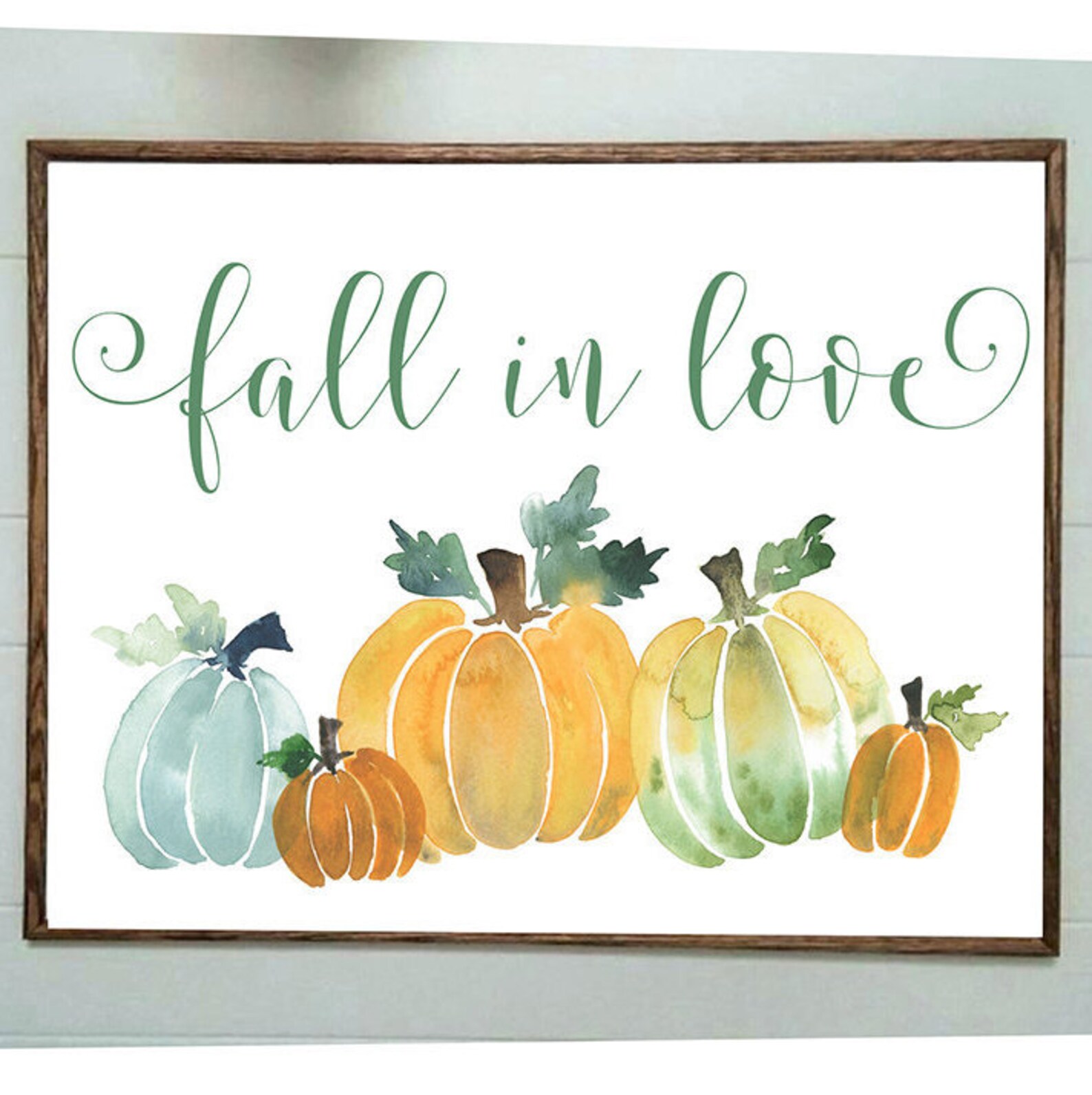 Fall in Love Sign Fall Printable Autumn Wall Art Pumpkin | Etsy