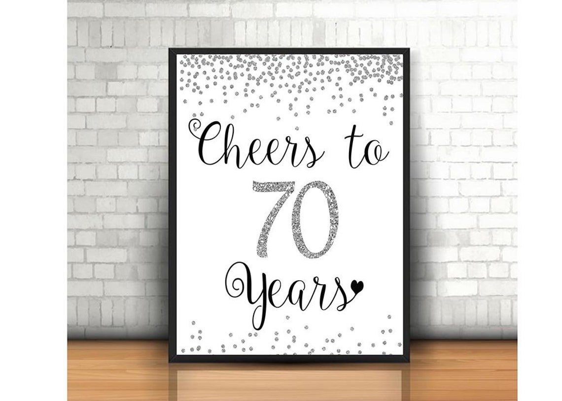 Silver 70th Birthday Decoration 70th Birthday Signs Bundle - Etsy