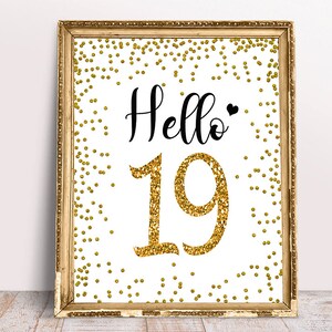 19th Birthday Signs Bundle, Cheers to 19 Years, Hello 19, Happy 19th ...