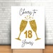 Gold 18th Birthday Signs Bundle, Cheers to 18 Years, Hello 18, Happy ...