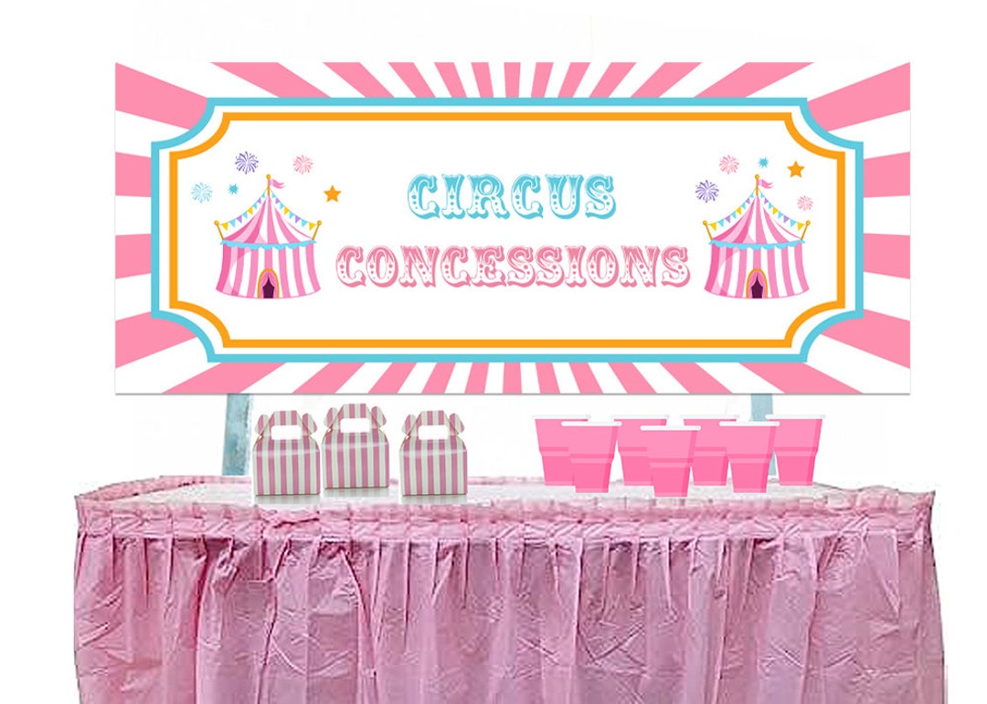 Pink Circus Concessions Poster, Printable, Pink Carnival Birthday ...