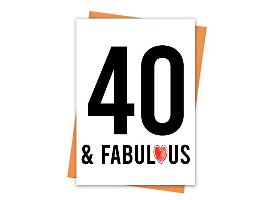 40th Birthday Card, Printable Birthday Card, 40th Birthday Printables ...