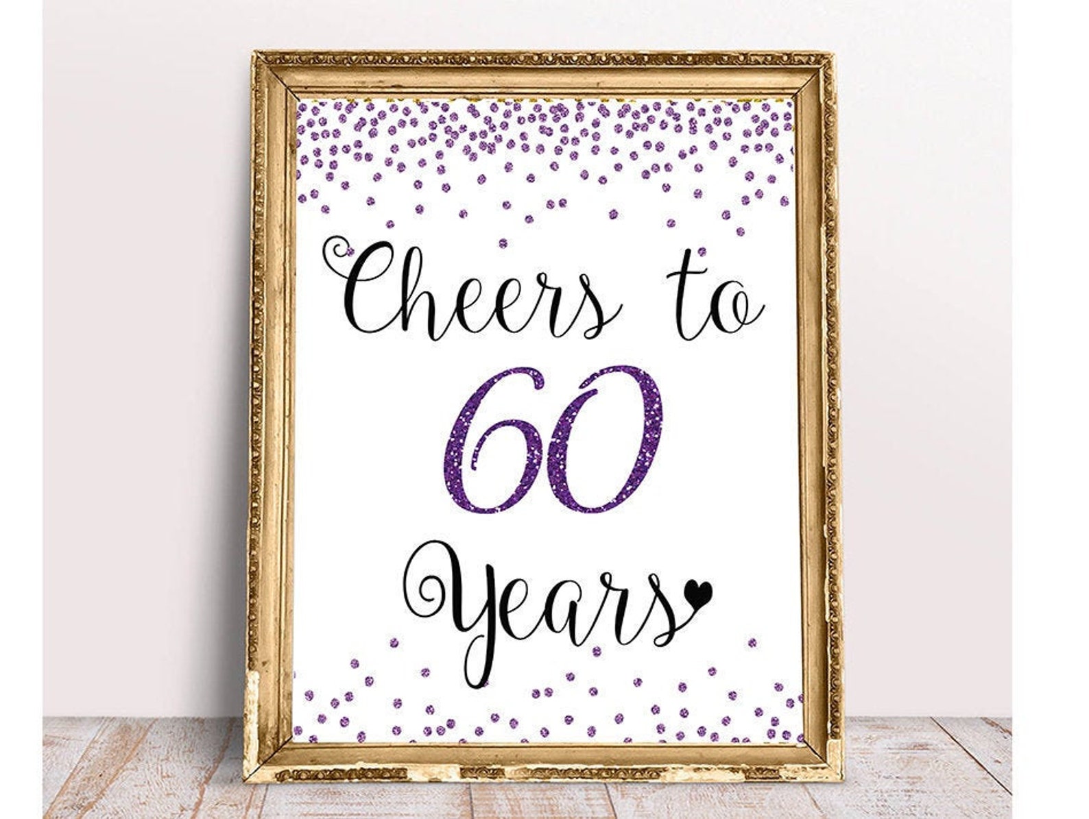 Cheers to 60 Years 60th Birthday Sign 60th Anniversary Sign - Etsy