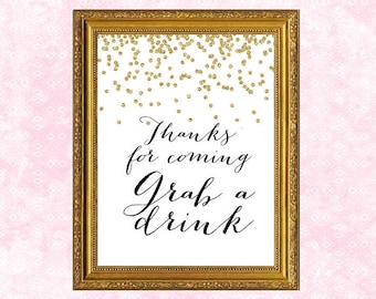 Grab a Drink Sign - Etsy
