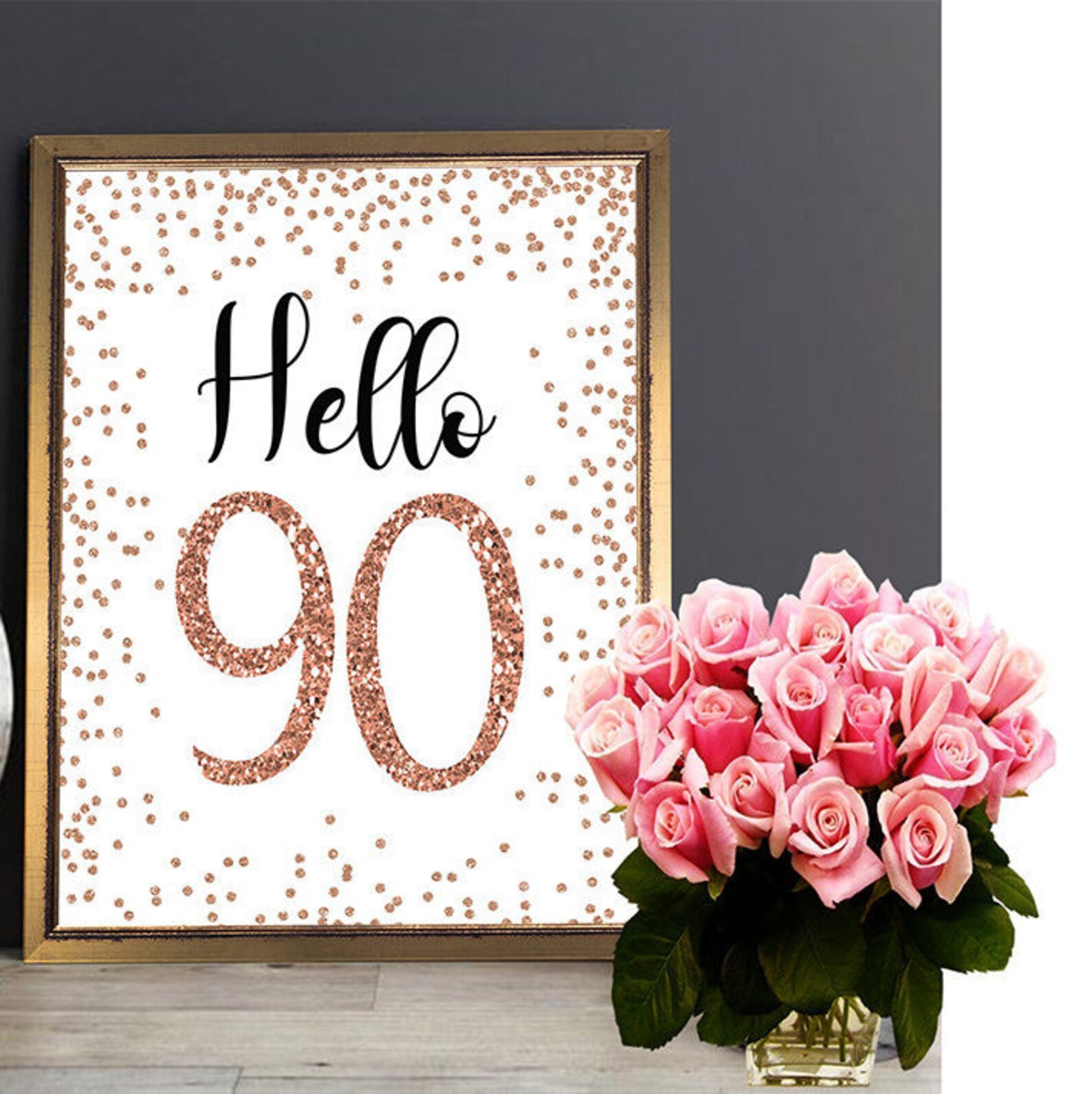 Hello 90 90 and Fabulous 90th Birthday Sign 90th - Etsy