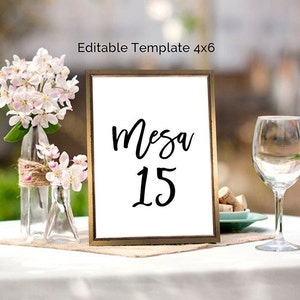 Editable Table Numbers, Printable Table Numbers, Rustic Table Numbers ...
