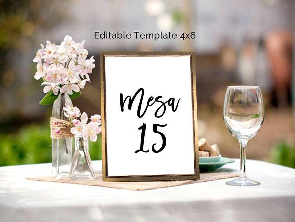 Editable Table Numbers, Printable Table Numbers, Rustic Table Numbers ...