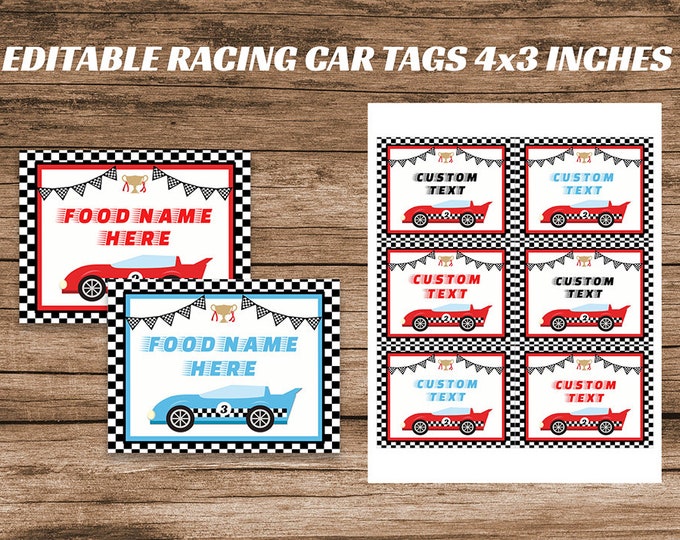 INSTANT DOWNLOAD, Flat Race Car Labels, Car Tags, Printable, Glamorous ...