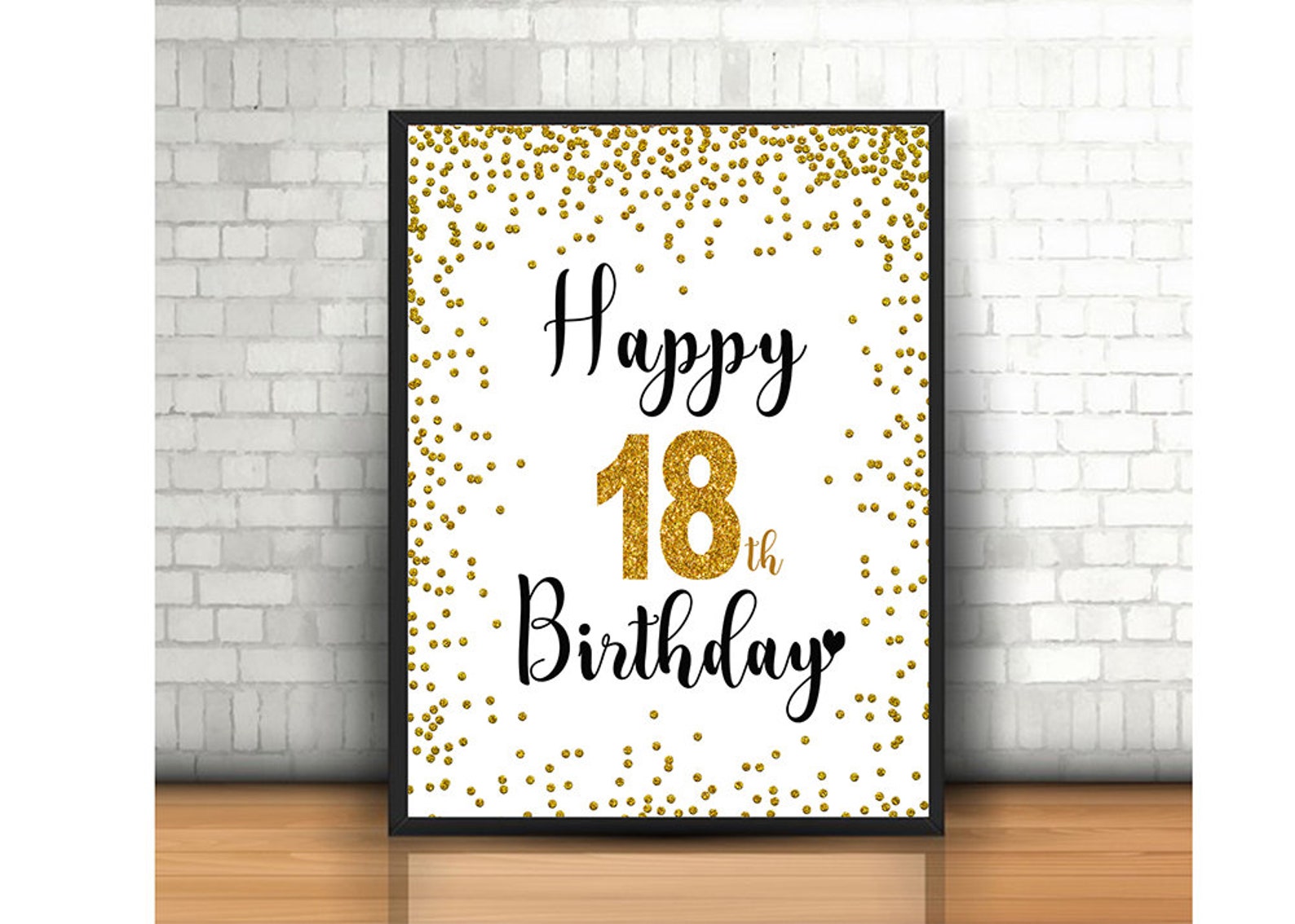 Gold 18th Birthday Signs Bundle, Cheers to 18 Years, Hello 18, Happy ...