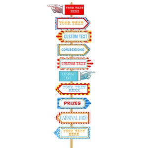 Editable Carnival Signs Direction Arrows, Circus Arrows, Printable ...