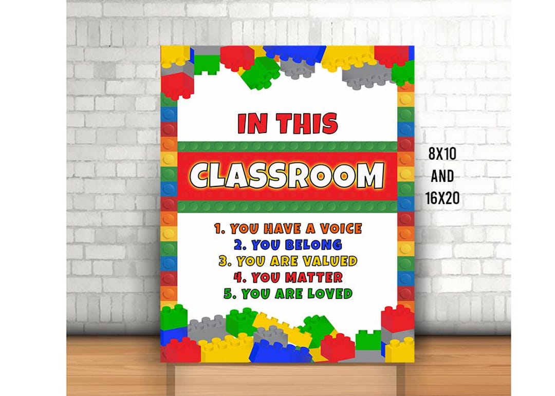 Building Blocks in This Classroom Sign, You Matter Sign, All Are ...