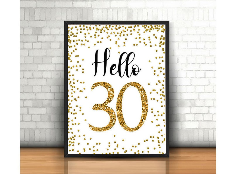 30th Birthday Decoration Gold Hello 30 Sign Cheers to 30 - Etsy Australia
