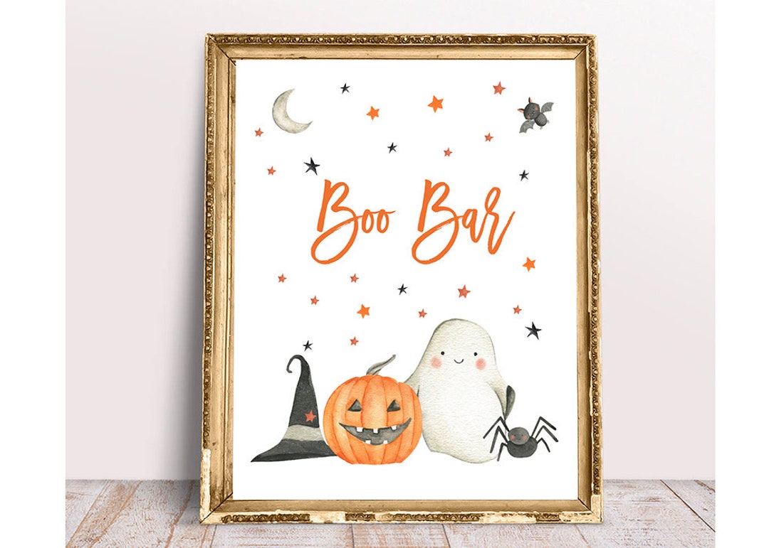 Halloween Boo Bar Sign, Printable Party Decor, Momosa Bar Print ...