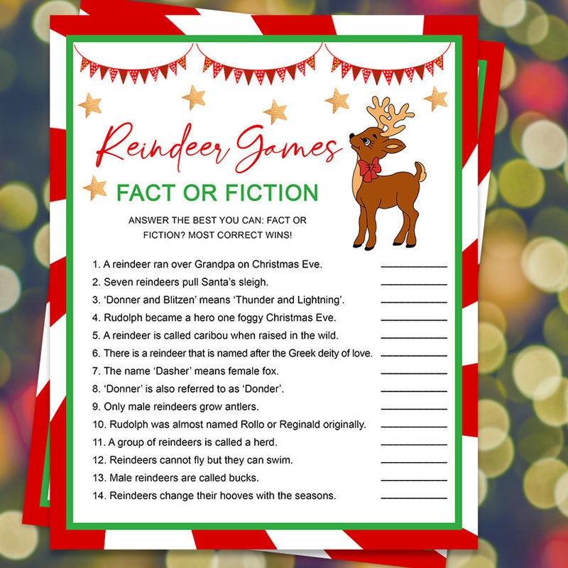 Christmas Fact or Fiction Game - Etsy