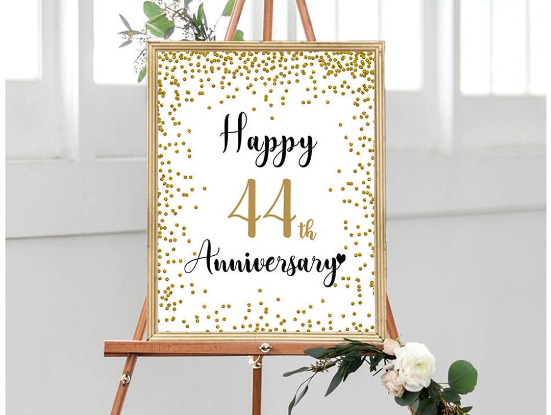 Happy 44th Anniversary, Cheers to 44 Years, 44th Wedding Anniversary ...