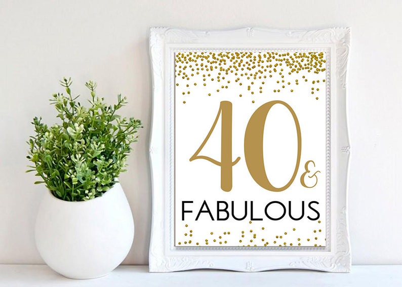 40 and Fabulous Cheers to 40 Years 40th Birthday Sign 40th - Etsy