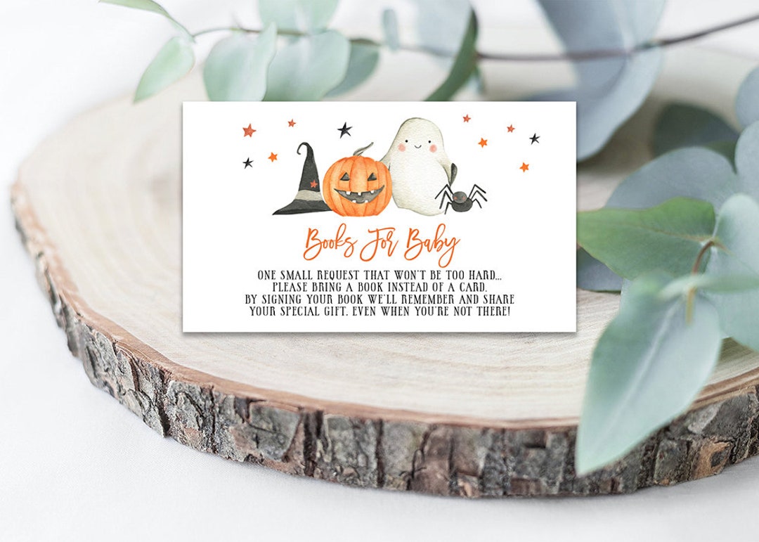 Halloween Book Request Card, Halloween Baby Shower, Book Request Card ...